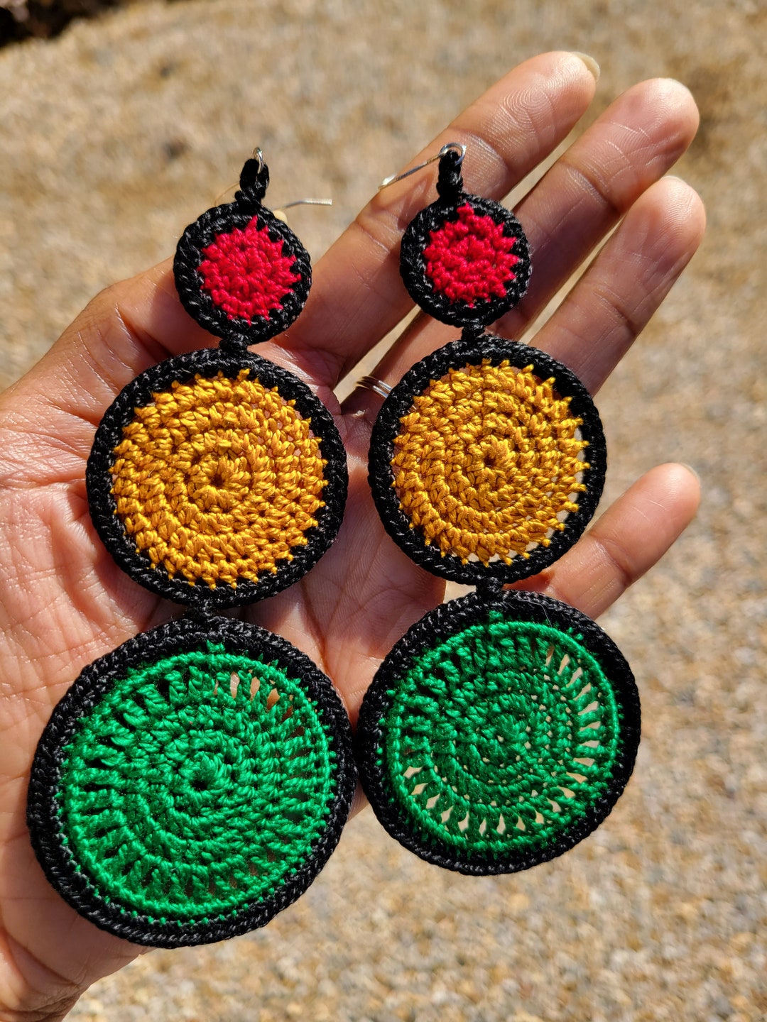 Rasta Queen Crochet Earrings - Etsy