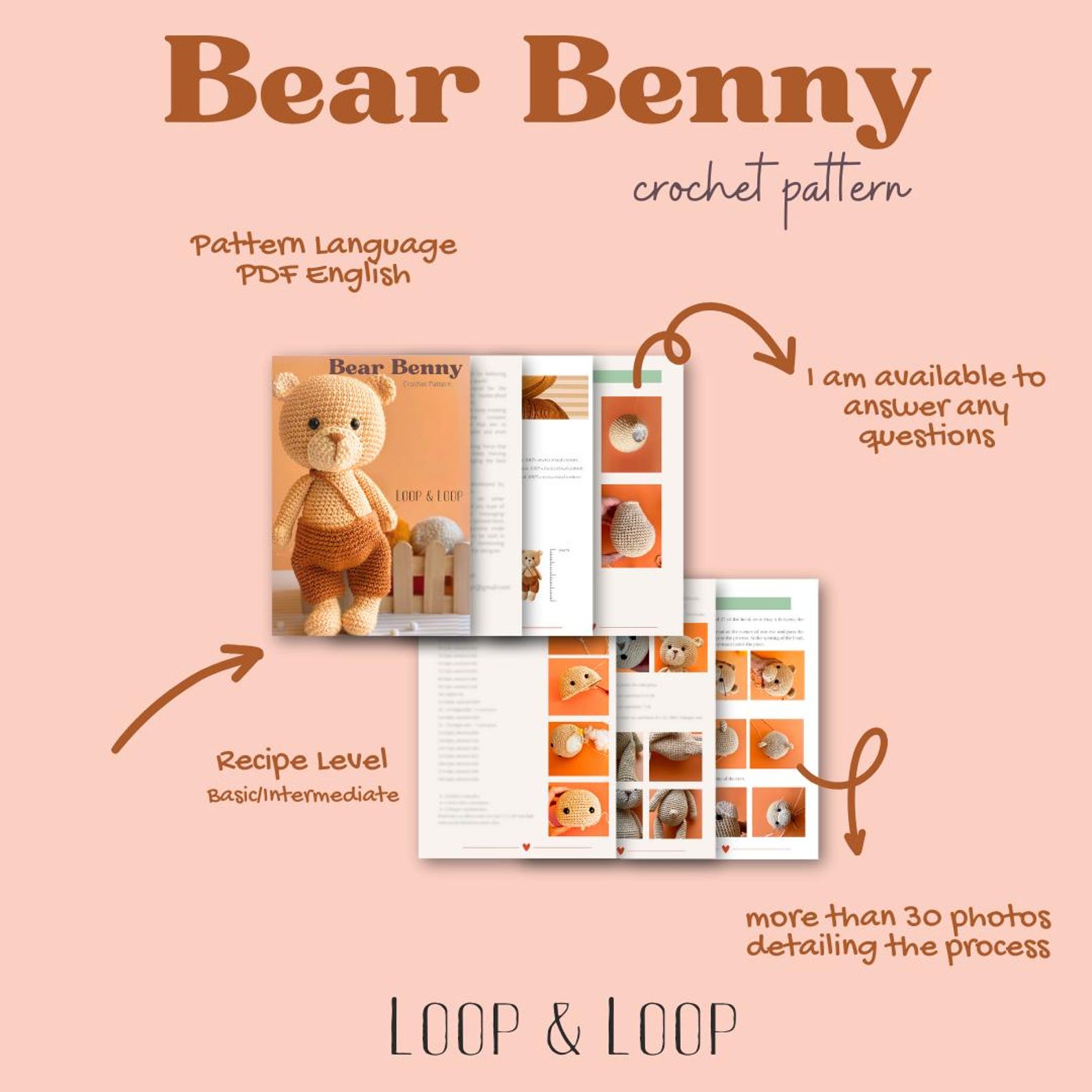 Amigurumi Bear Tutorial, Bear Plushie Pattern, Amigurumi Step by Step ...