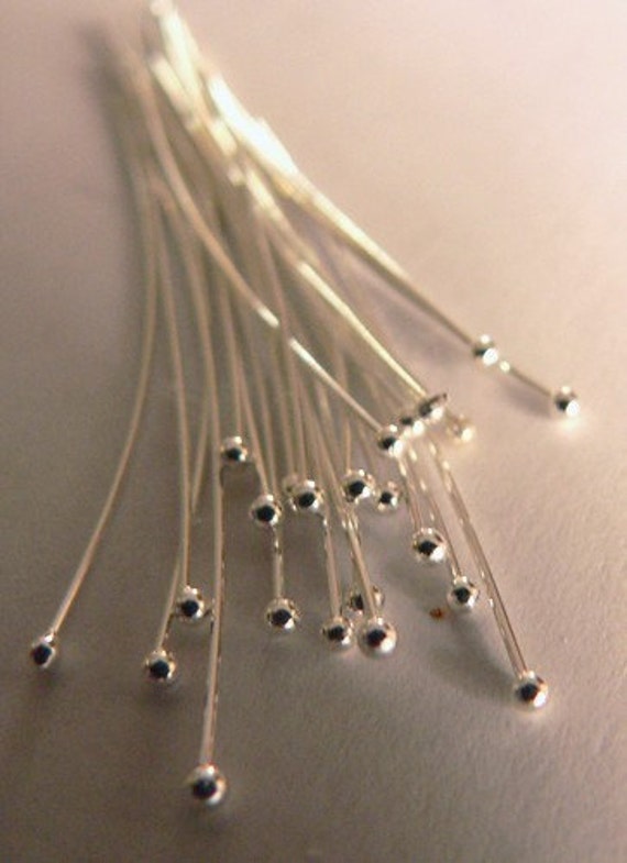 30 Silver Ball Dot Head Pins | Etsy