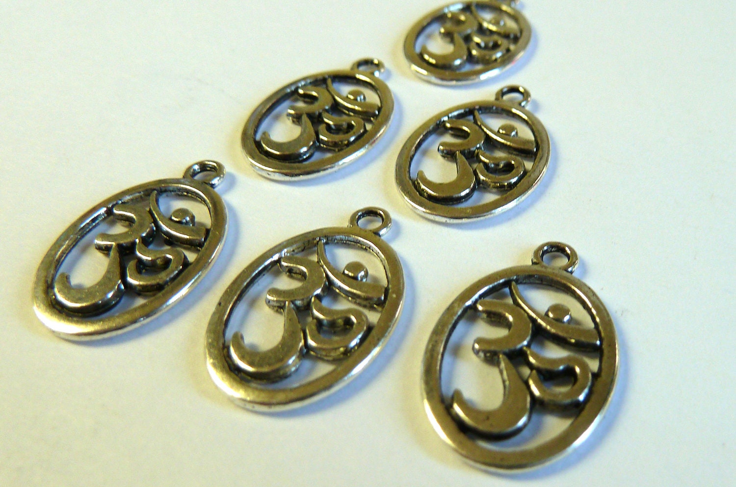 Om Silver Plated Charms | Etsy