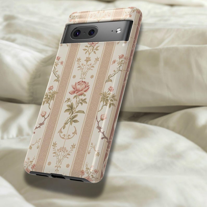 Chinoiserie Floral Phone Case, Victorian Rose Stripe Design - Etsy