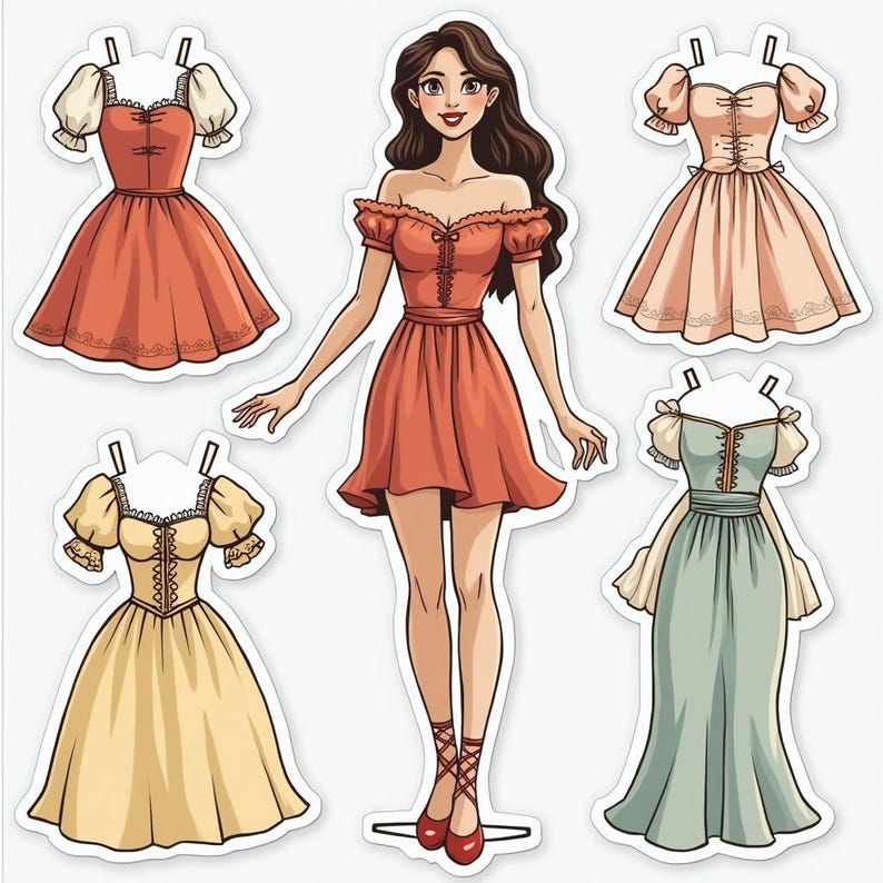 Princess Paper Doll Cutouts - Etsy UK