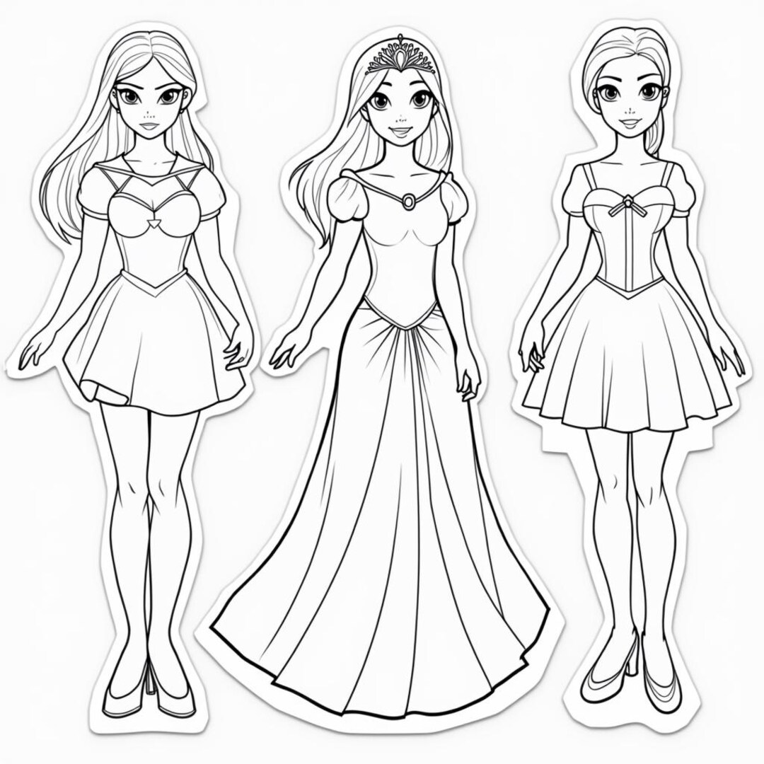 Fashion Girls Coloring Pages - Etsy