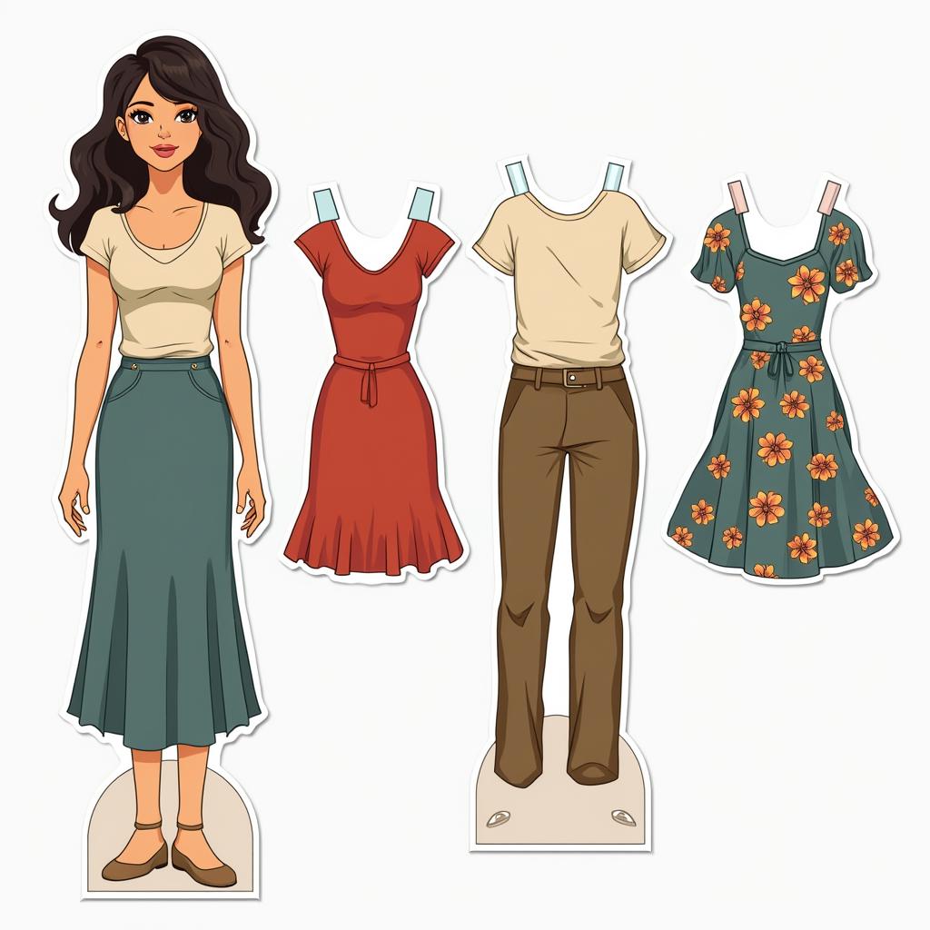 Dress-up Girls Paper Doll Cutouts - Etsy