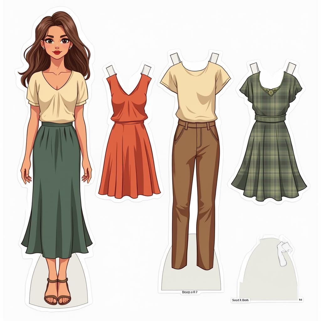 Dress-up Girls Paper Doll Cutouts - Etsy