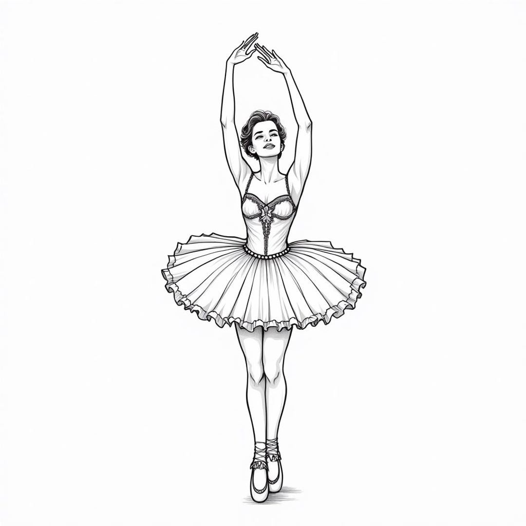 Ballerine en feuilles à colorier PNG - Téléchargement instantané à ...