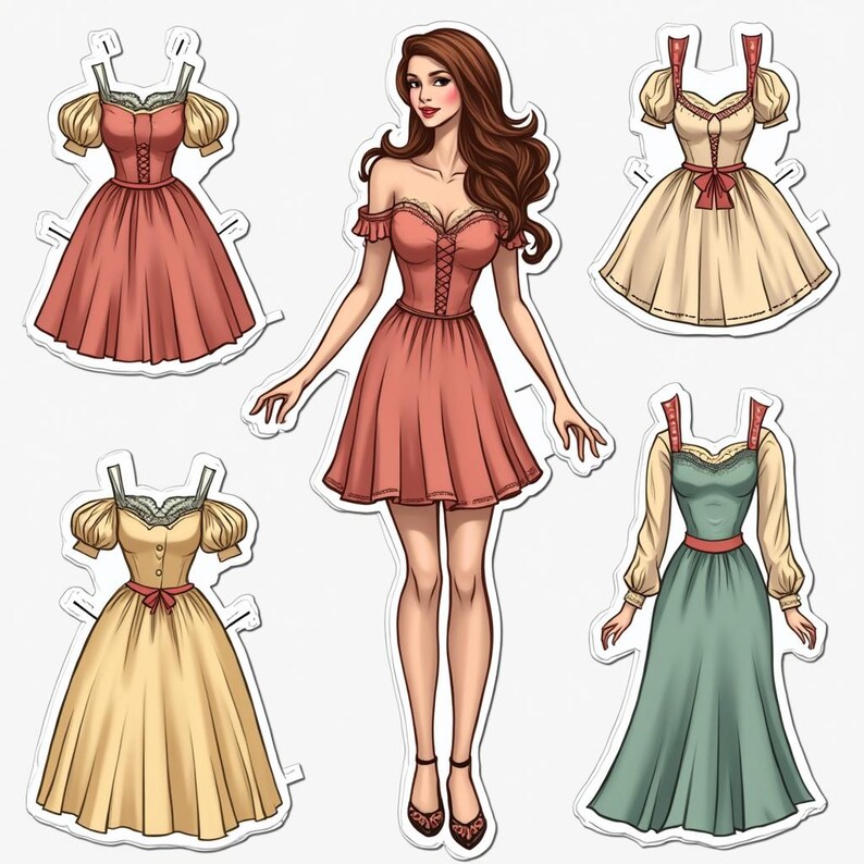 Princess Paper Doll Cutouts - Etsy