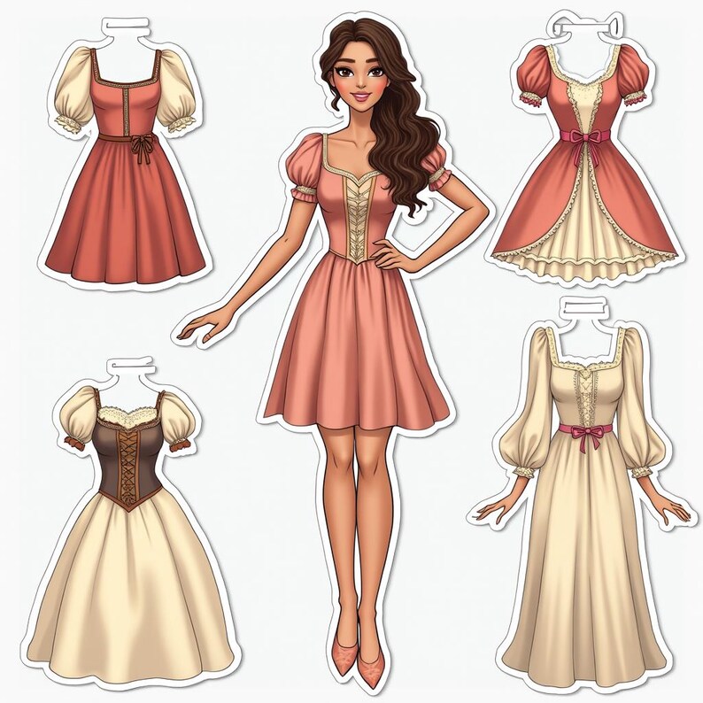 Princess Paper Doll Cutouts - Etsy