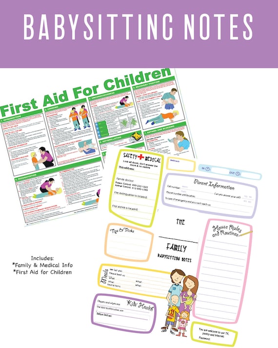 babysitting-notes-family-rules-info-medical-information-etsy