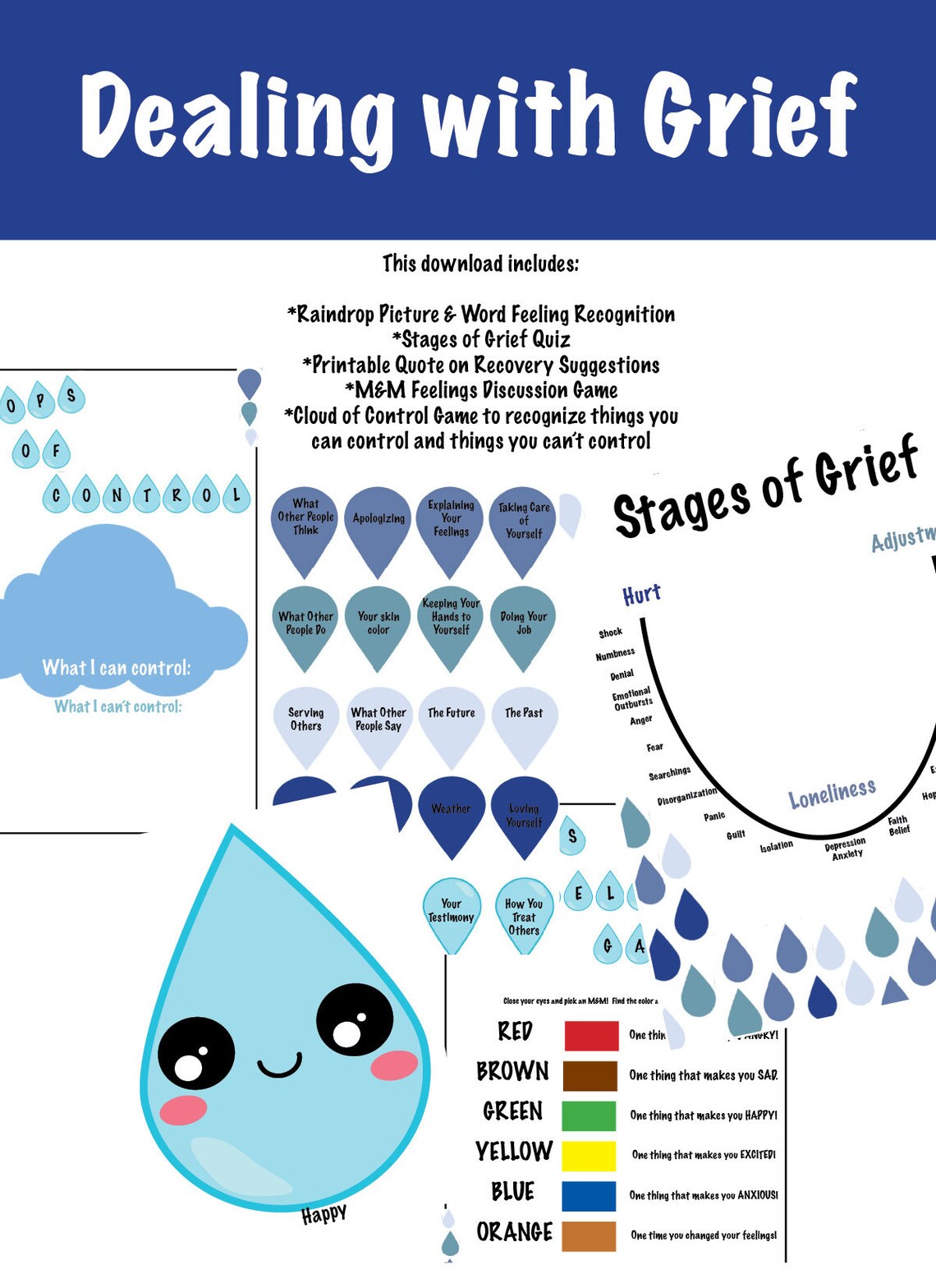 Dealing With Grief Lesson for Kids - Etsy