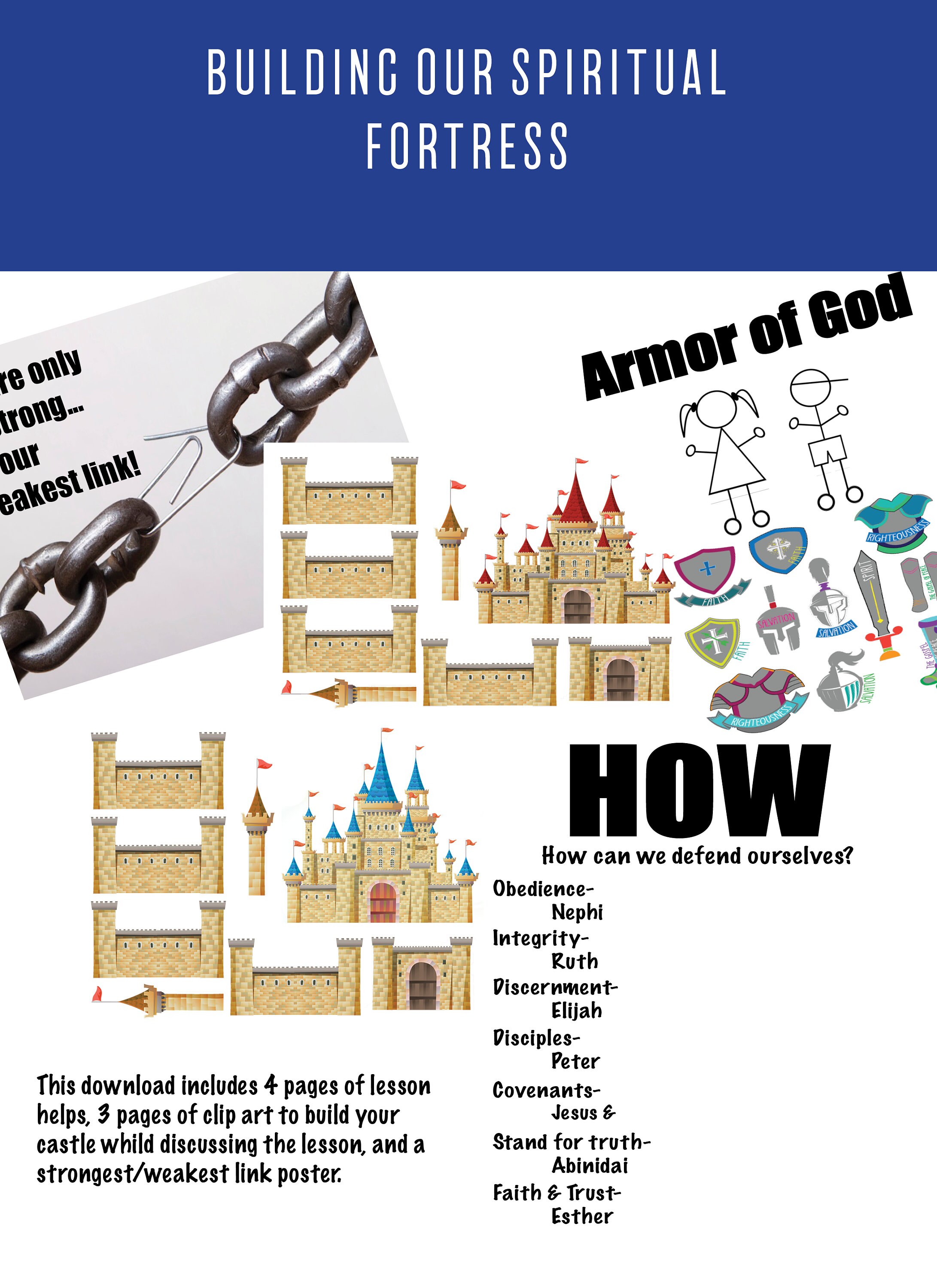 Building Your Spiritual Fortress a Family Night or Church Lessons on ...