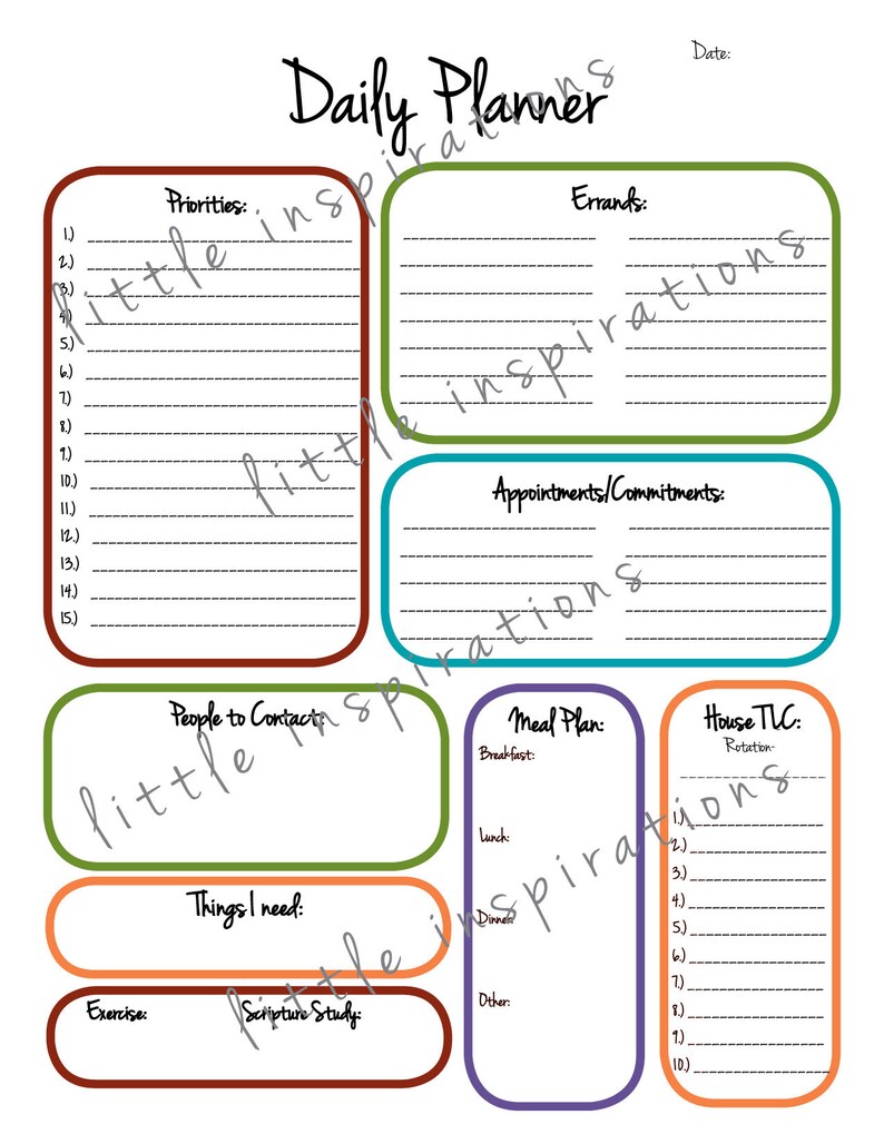 Daily Tasks Printable for Daily to Do List - Etsy