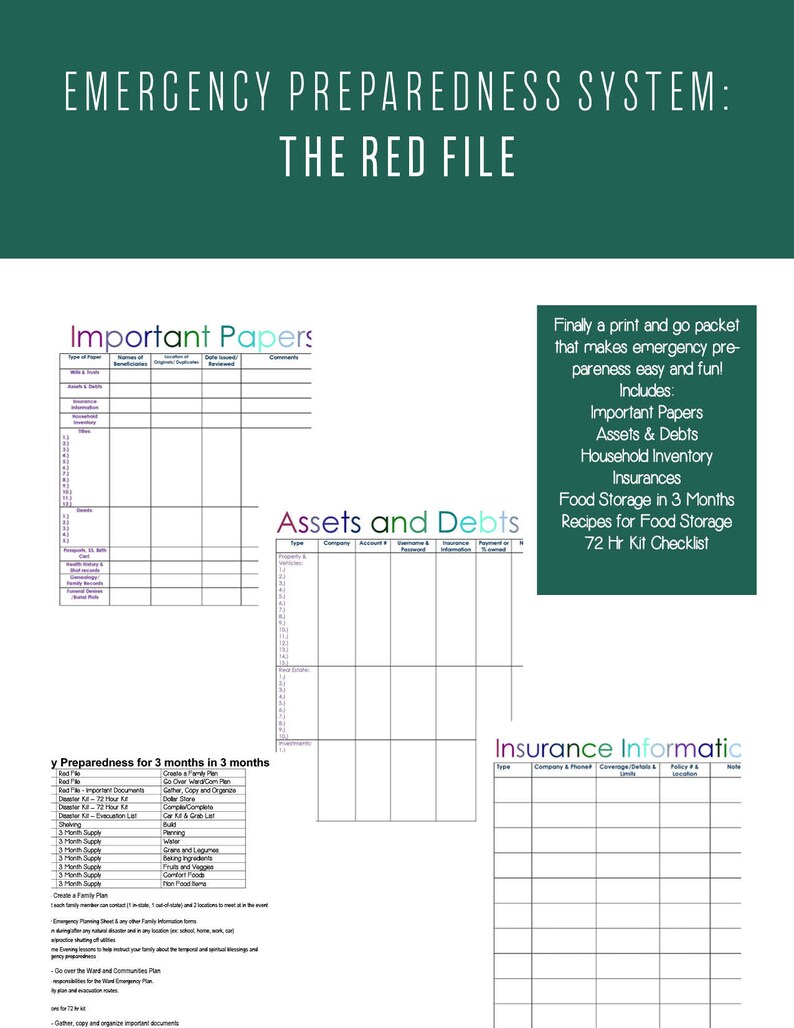 Emergency Preparation System: the Red File - Etsy