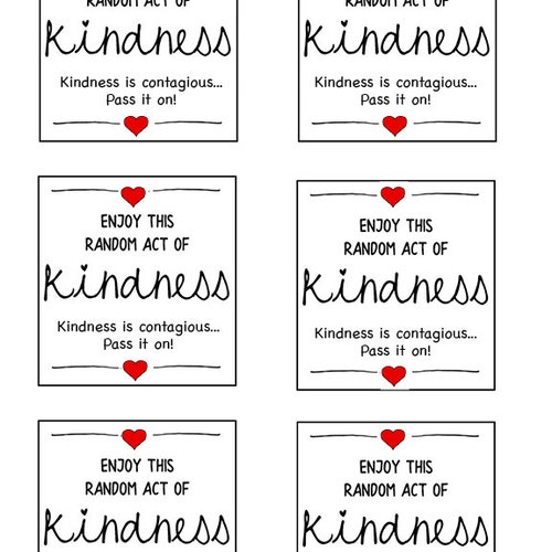 Printable Random Act of Kindness Cards RAOK Pay It Forward - Etsy