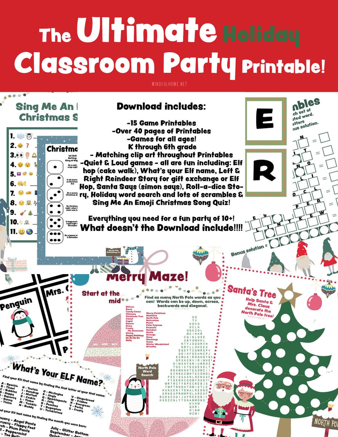 Christmas: the Ultimate Classroom or Family Night Party Pack - Etsy