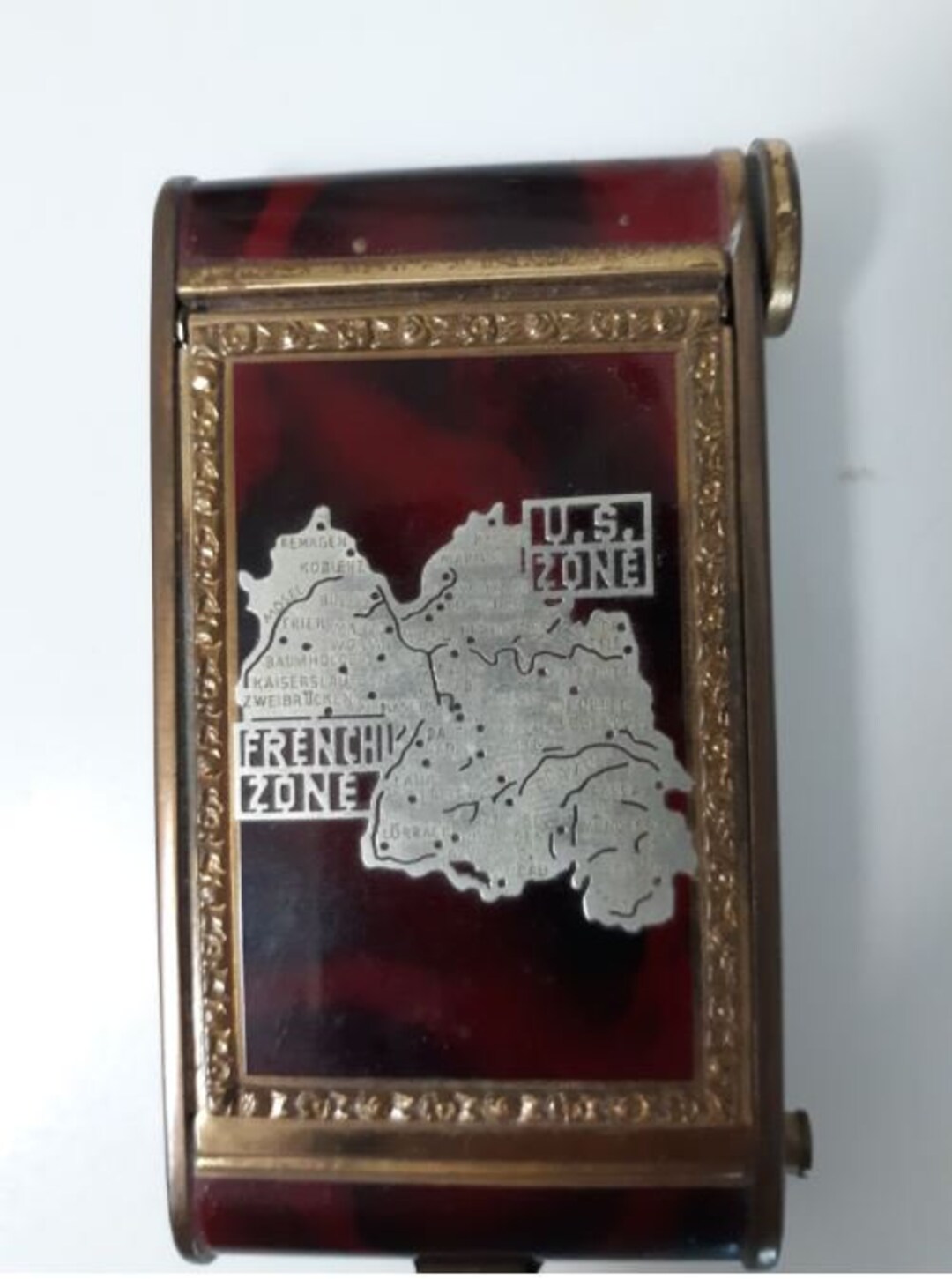 Reduced - WW2 US Zone-french Zone - Germany- Compact- Powder/lipstick ...
