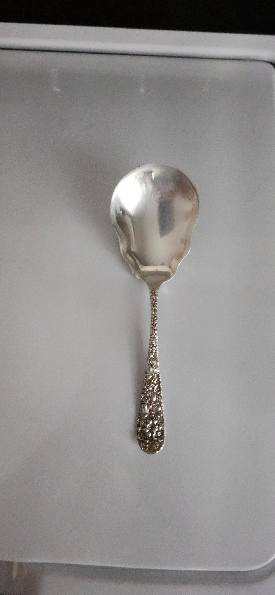 Antique Repousse- STIEFF ROSE - Salad Server/spoon -8"- STERLING ...