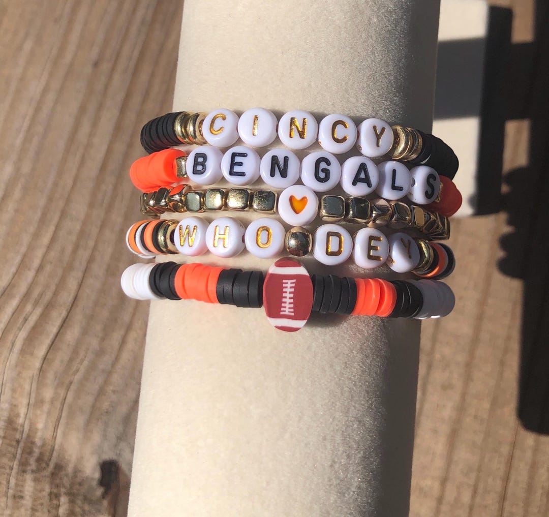 Bengals Set, Set of 5, Clay Bead Bracelets - Etsy