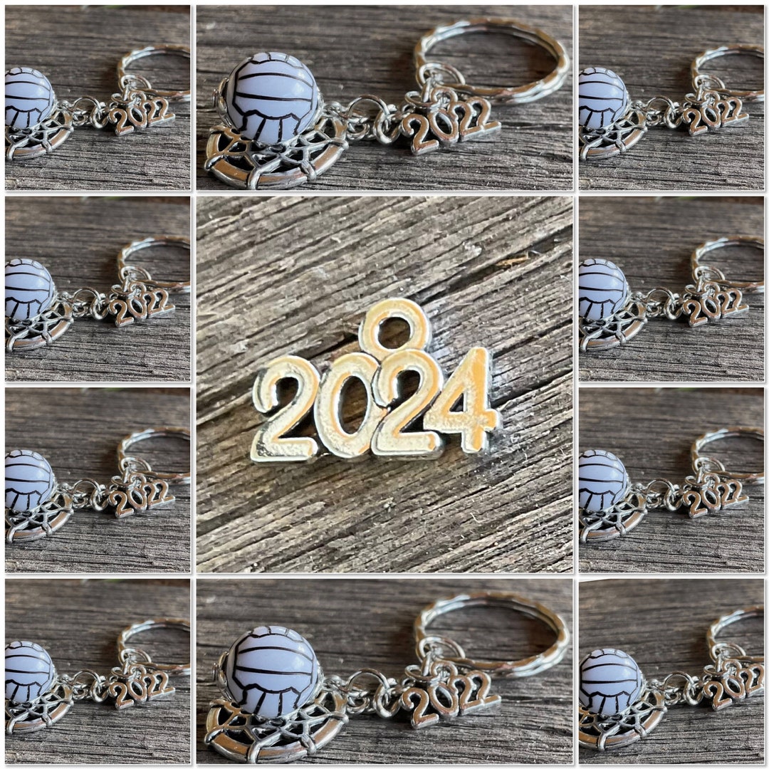 10 X 2024 3D NETBALL Hoop Net Charm Keychain Keyring Bag Tag Coach Team ...