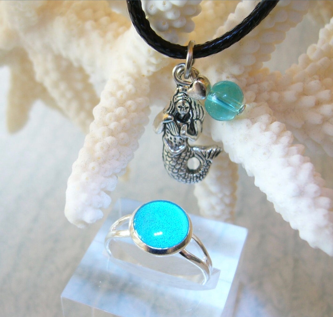 MAKO Mermaid Inspired Adjustable Mermaids Moon Pool Ring Etsy
