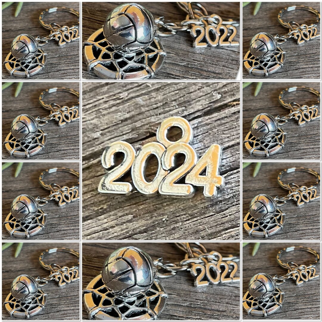 10 X 2024 3D NETBALL Hoop Net Charm Keychain Keyring Bag Tag Coach Team ...