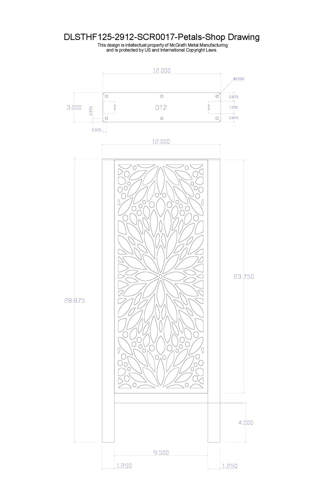 Laser Cut Metal Legs for Console, Sofa, Hallway, Entryway Table, 1 1/4 ...