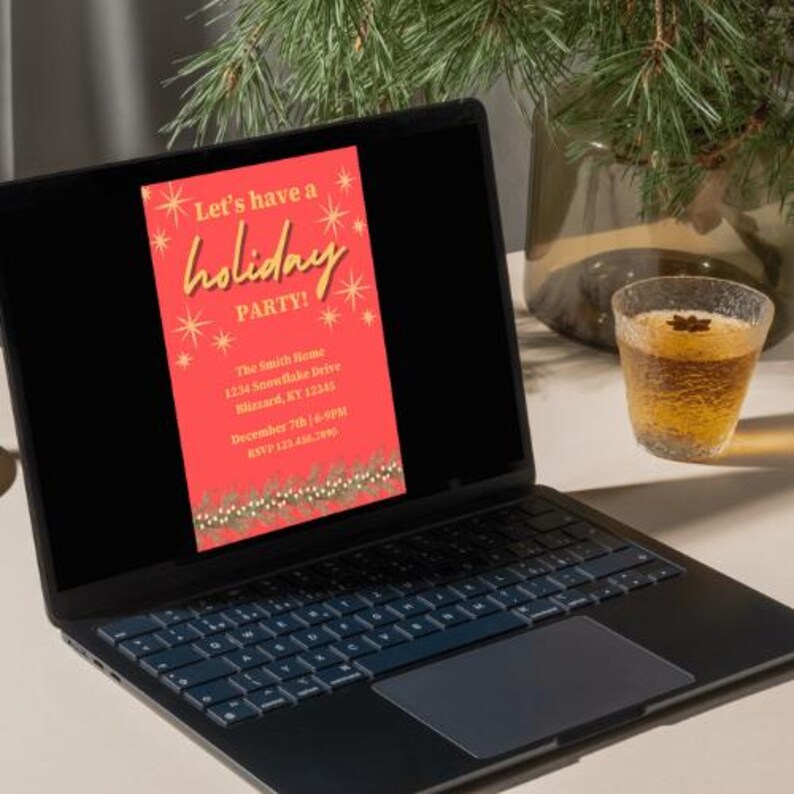 HOLIDAY CHRISTMAS PARTY Invitation Template, Party Invite, Digital ...