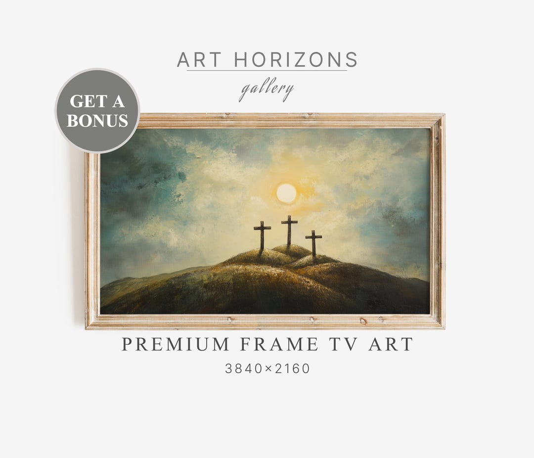 Christian Cross Frame Samsung Tv Art Oil Painting Easter Screensaver He ...