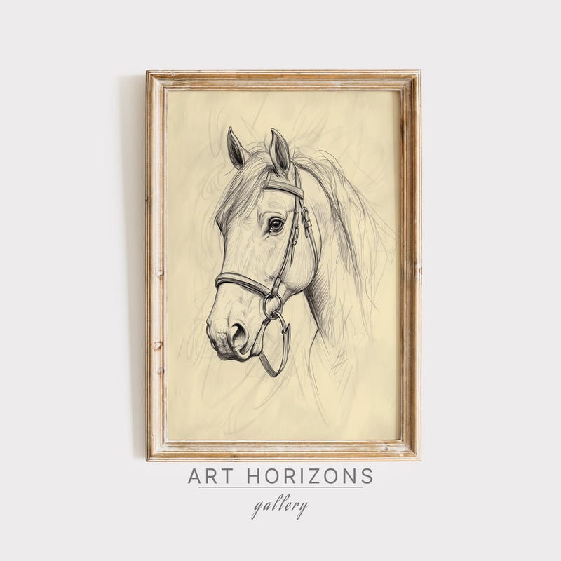 Simple Drawing of Horse - Etsy