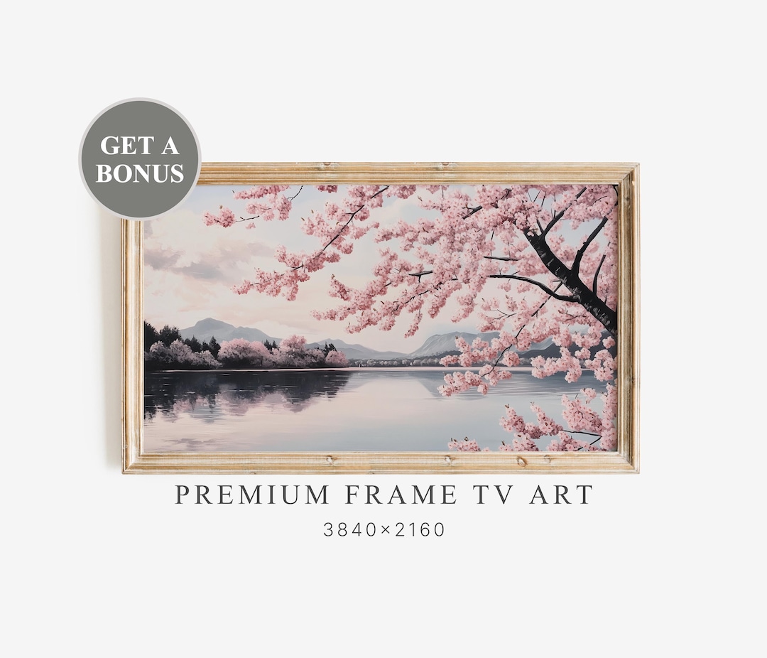 Cherry Blossom Samsung Frame Tv Lg Art Spring Oil Painting Digital ...