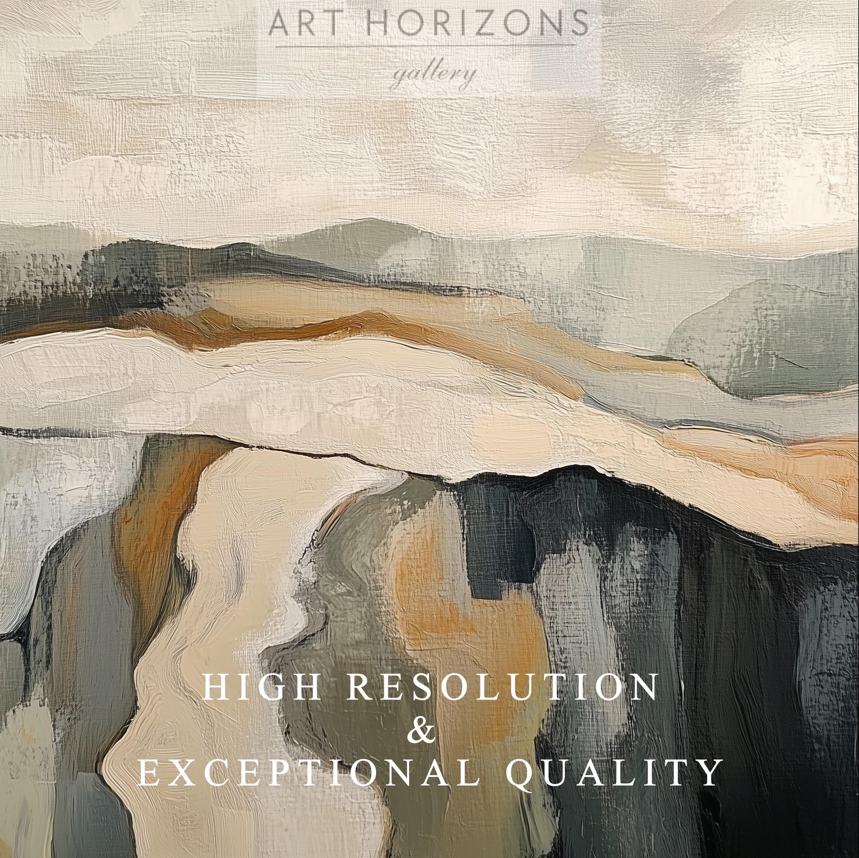 Abstract Oil Painting Landscape Wall Art Earthy Tones Modern Home Decor ...