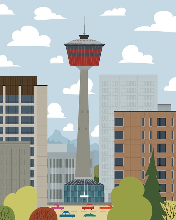 Calgary Calgary Tower A Unique Take on Alberta's City | Etsy