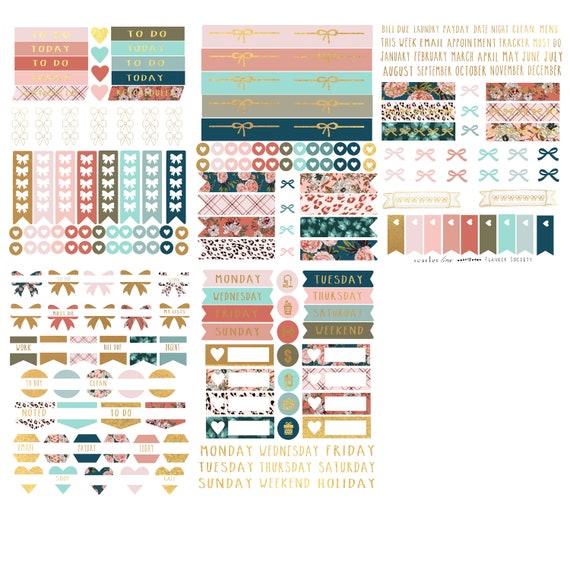 September 2019 Sticker Society Digital Printable Sticker Kit: | Etsy