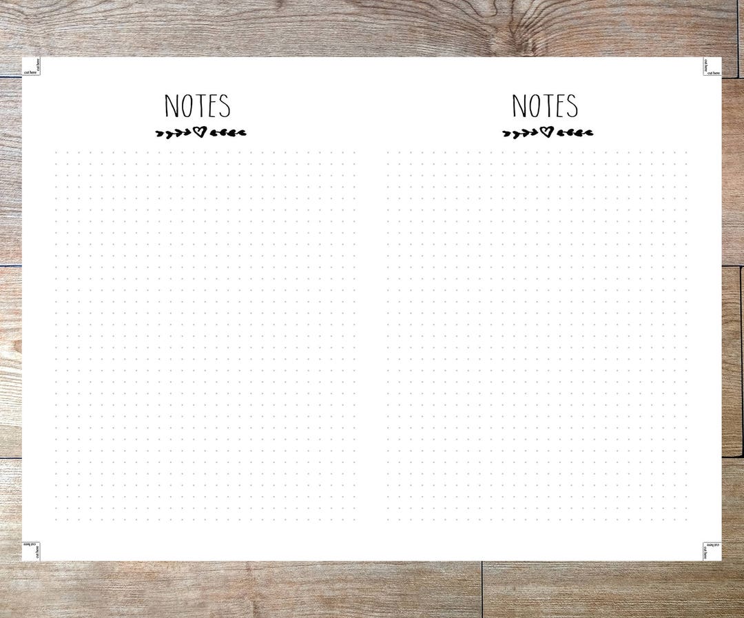 B6 Size TN Printable Planner Inserts Notes Dots - Etsy