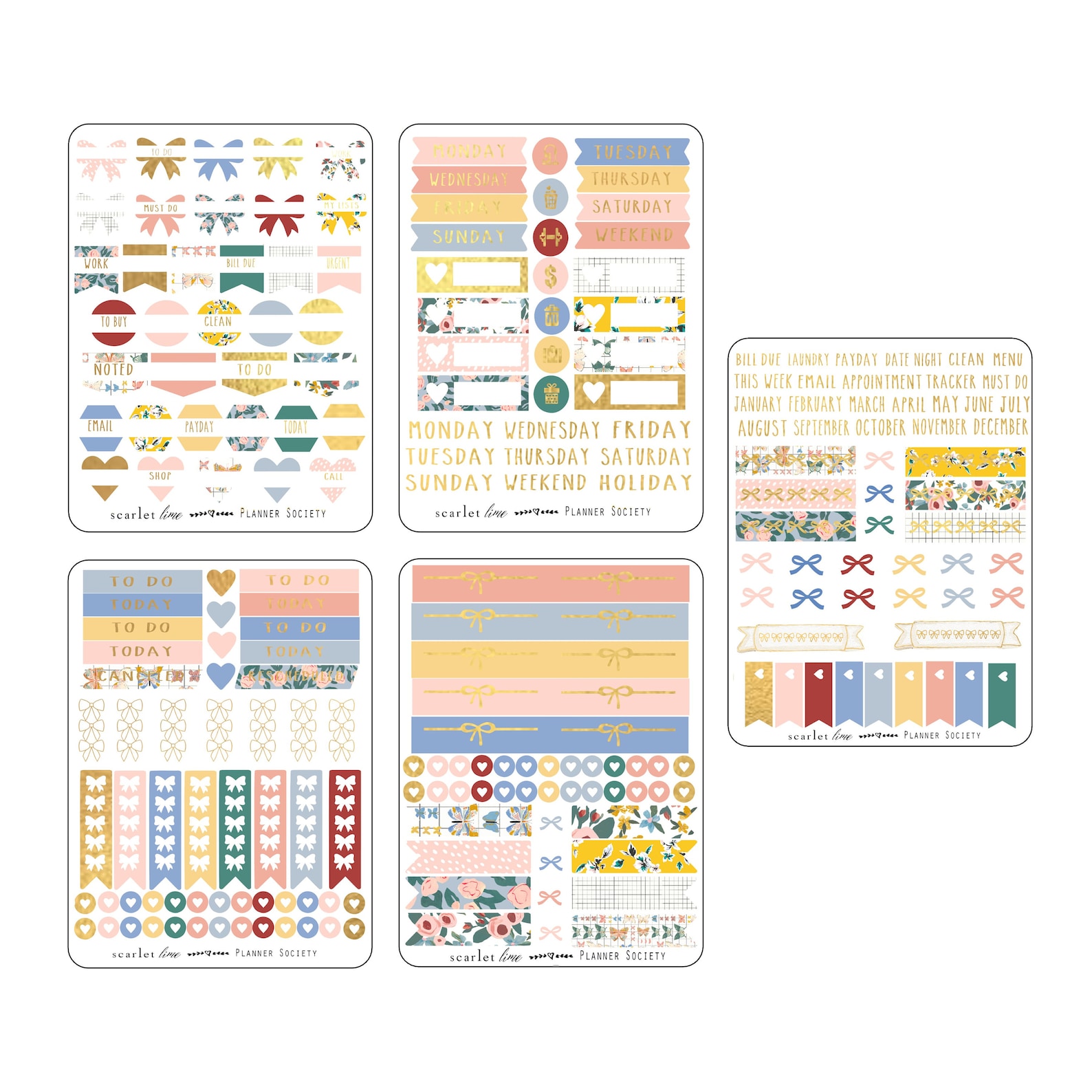 January 2020 Sticker Society Digital Printable Sticker Kit: | Etsy