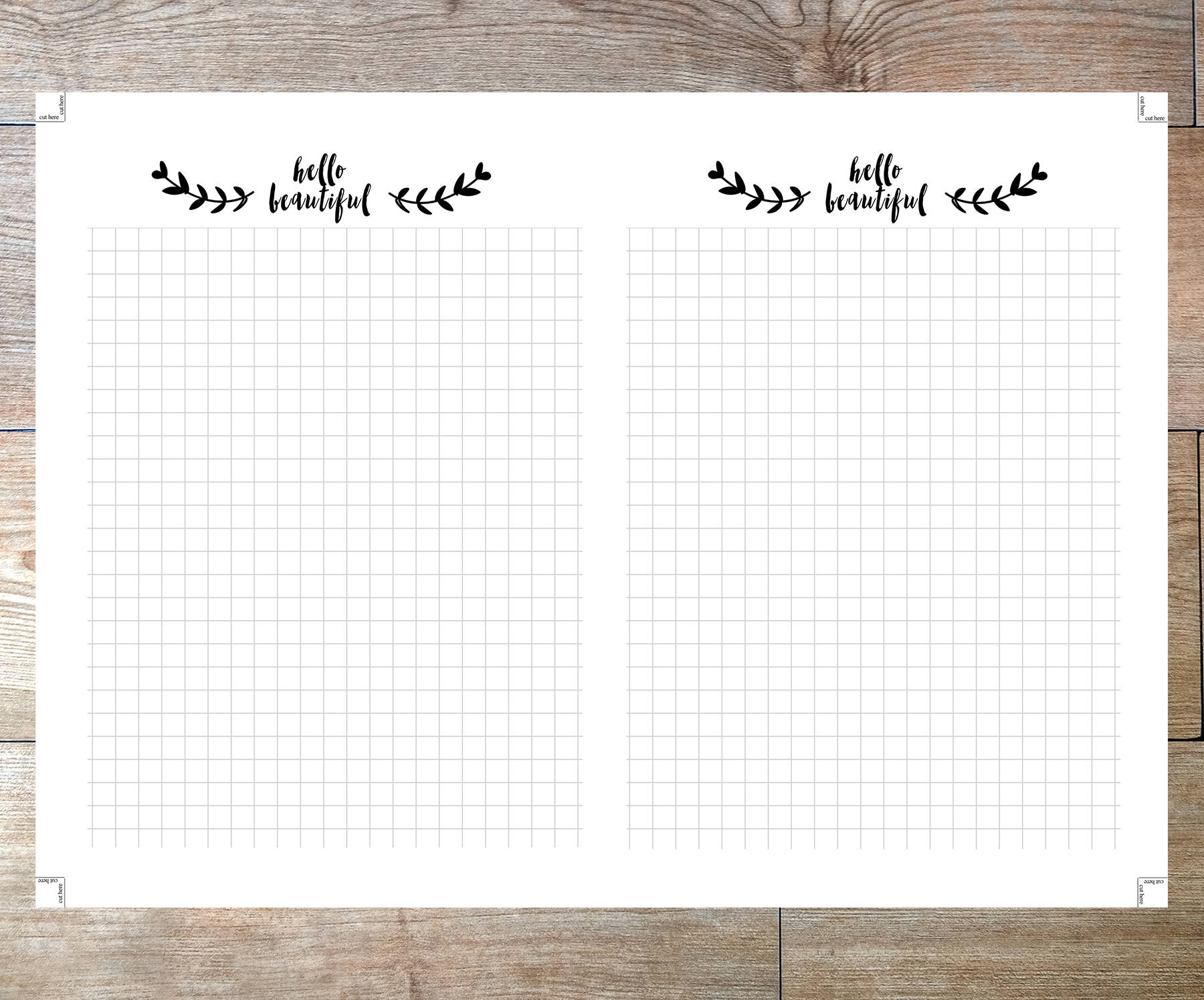 B6 Size TN Printable Planner Inserts Hello Beautiful Graph | Etsy