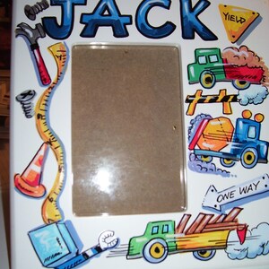 Picture Frame Construction Theme Handpainted and Personalized - Etsy