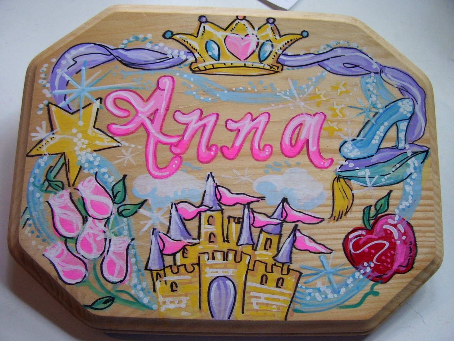 Handpainted Girls Princess Theme Wood Plaque Door Sign - Etsy