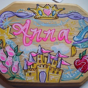 Handpainted Girls Princess Theme Wood Plaque Door Sign - Etsy