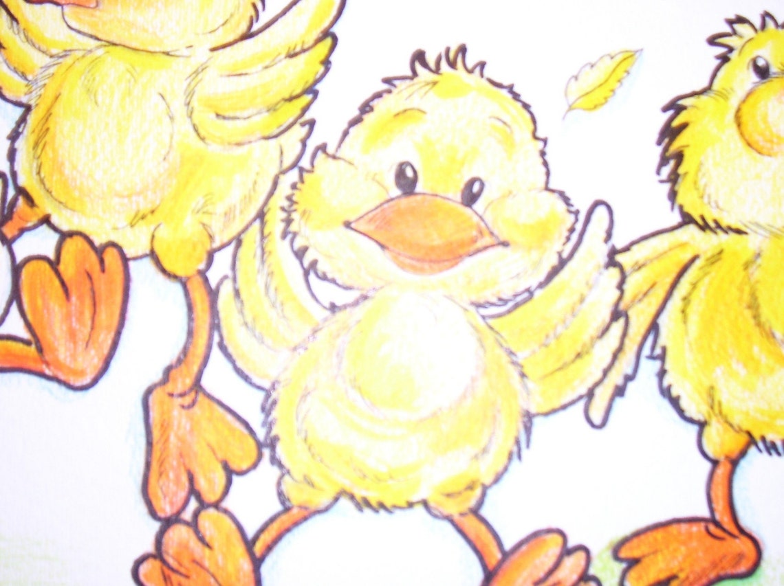 Childrens Art Print Dancing Ducks - 8.5 X 11 Yellow - Etsy