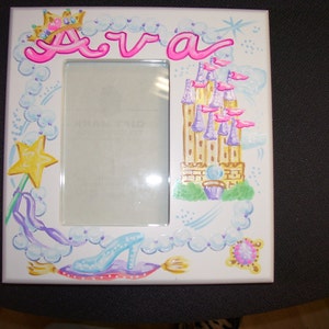 Picture Frame - Hand Painted and Personalized Princess Theme - Etsy