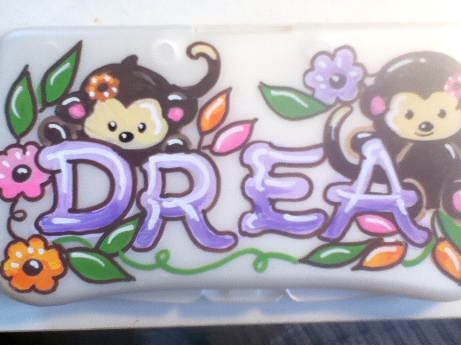 Baby Wipes Travel Case Personalized Jacana Monkeys Handpainted - Etsy