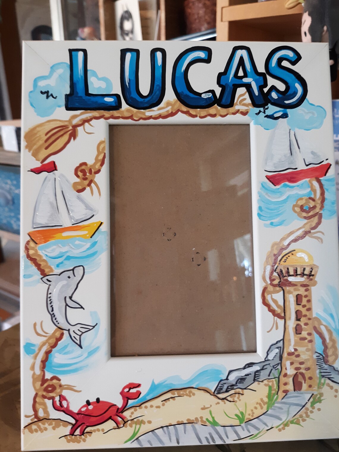 Picture Frame - Nautical Design Sailboats - Handpainted and ...