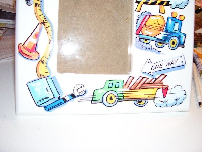 Picture Frame Construction Theme Handpainted and Personalized - Etsy