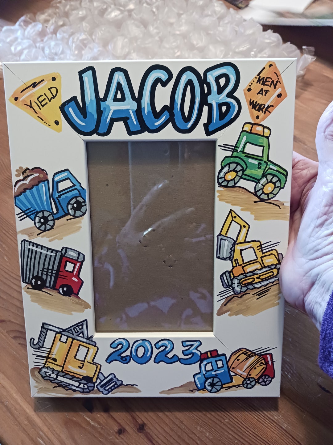 Picture Frame Work Trucks Theme Hand Painted and Personalized - Etsy