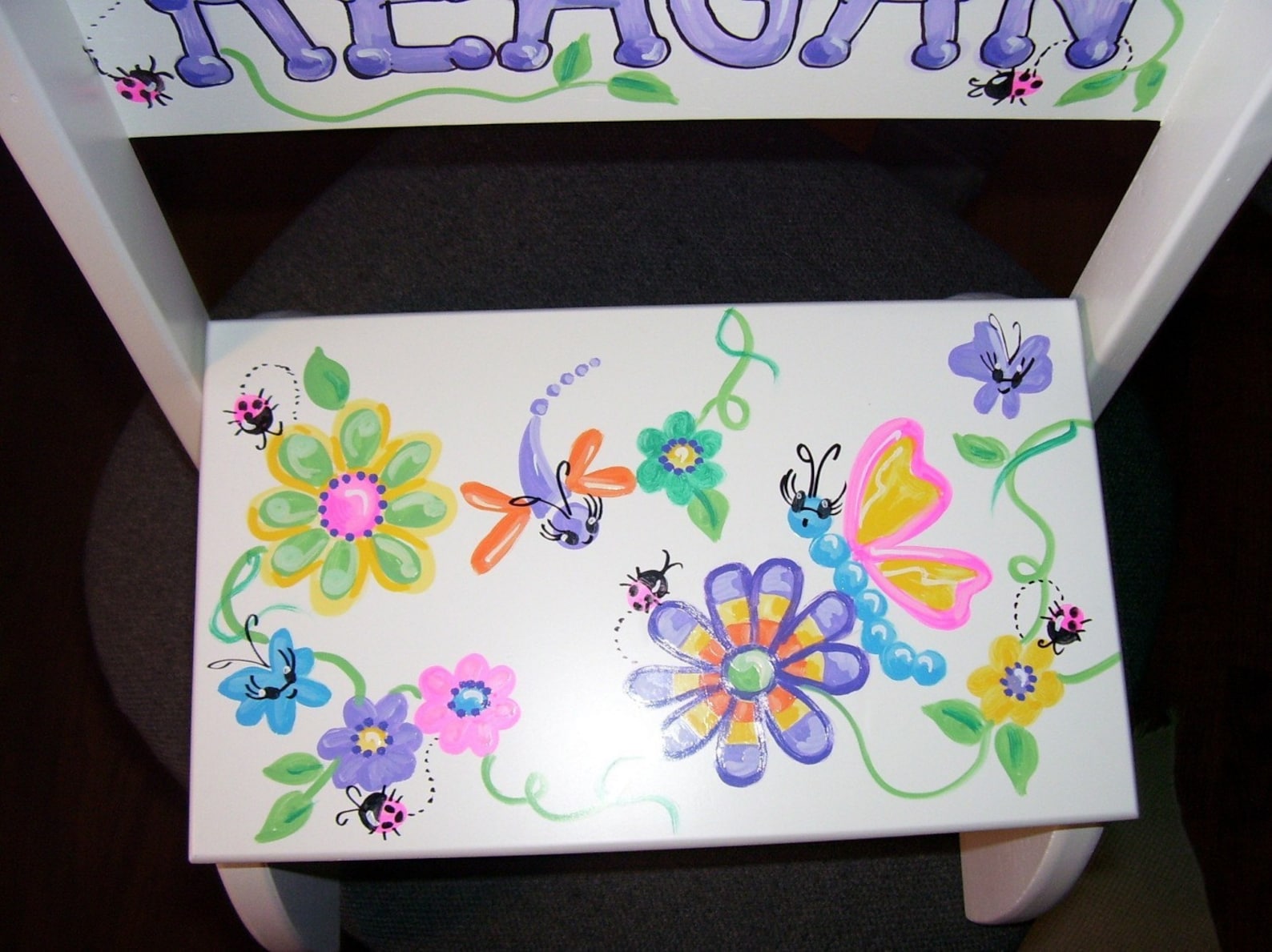 Handpainted Flip Stool painted Step Stool Funkadelic - Etsy
