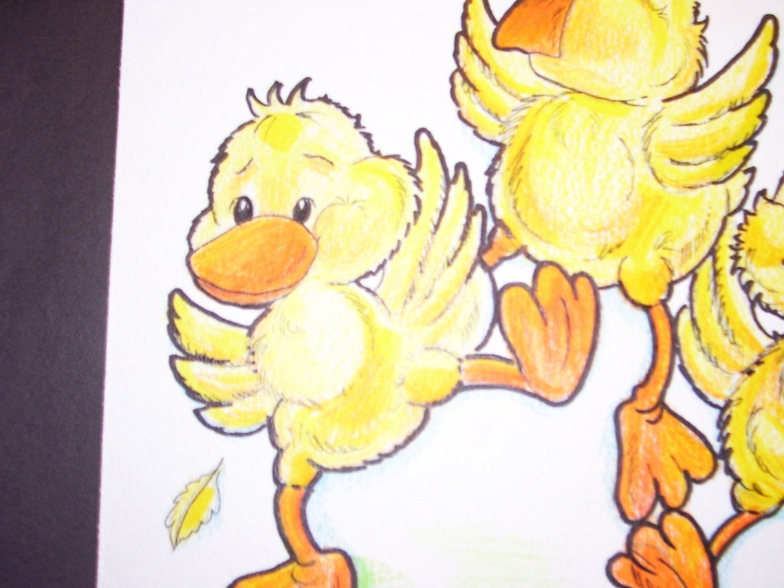Childrens Art Print Dancing Ducks - 8.5 X 11 Yellow - Etsy