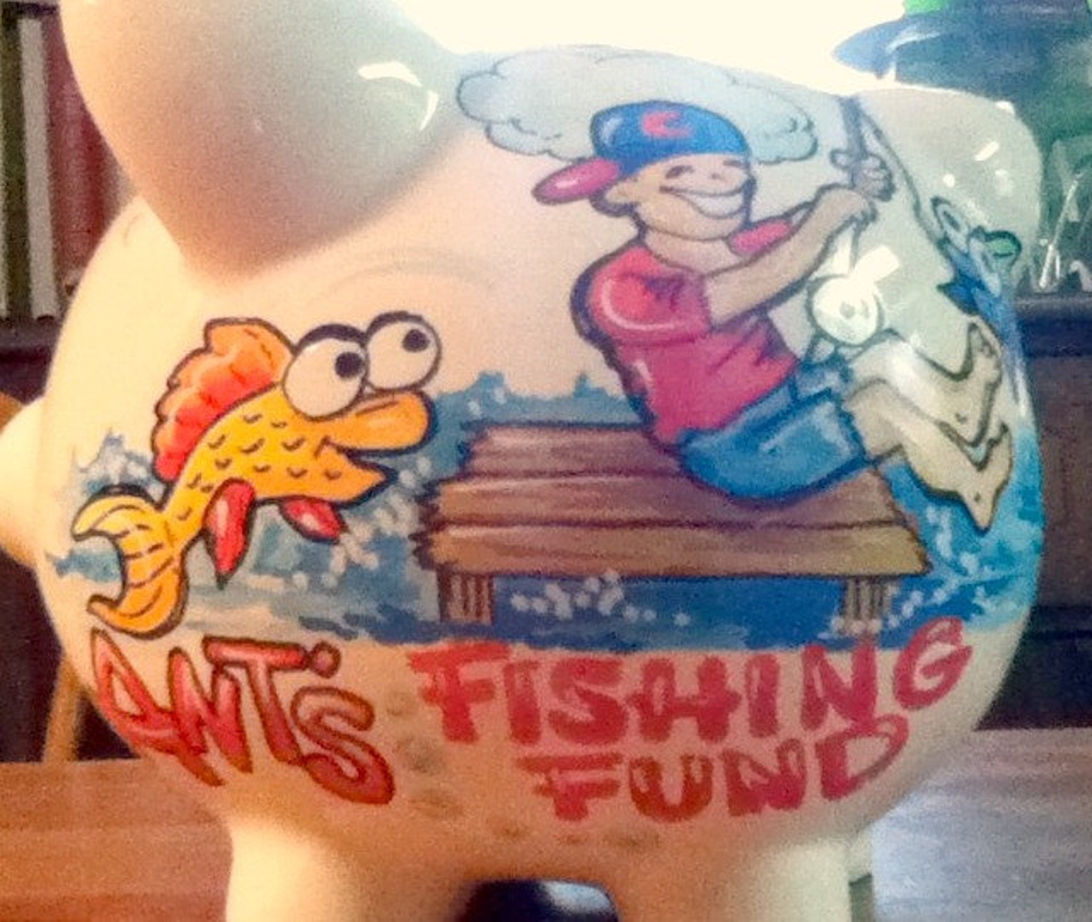 Personalized Piggy Bank Fishing Fund Design | Etsy