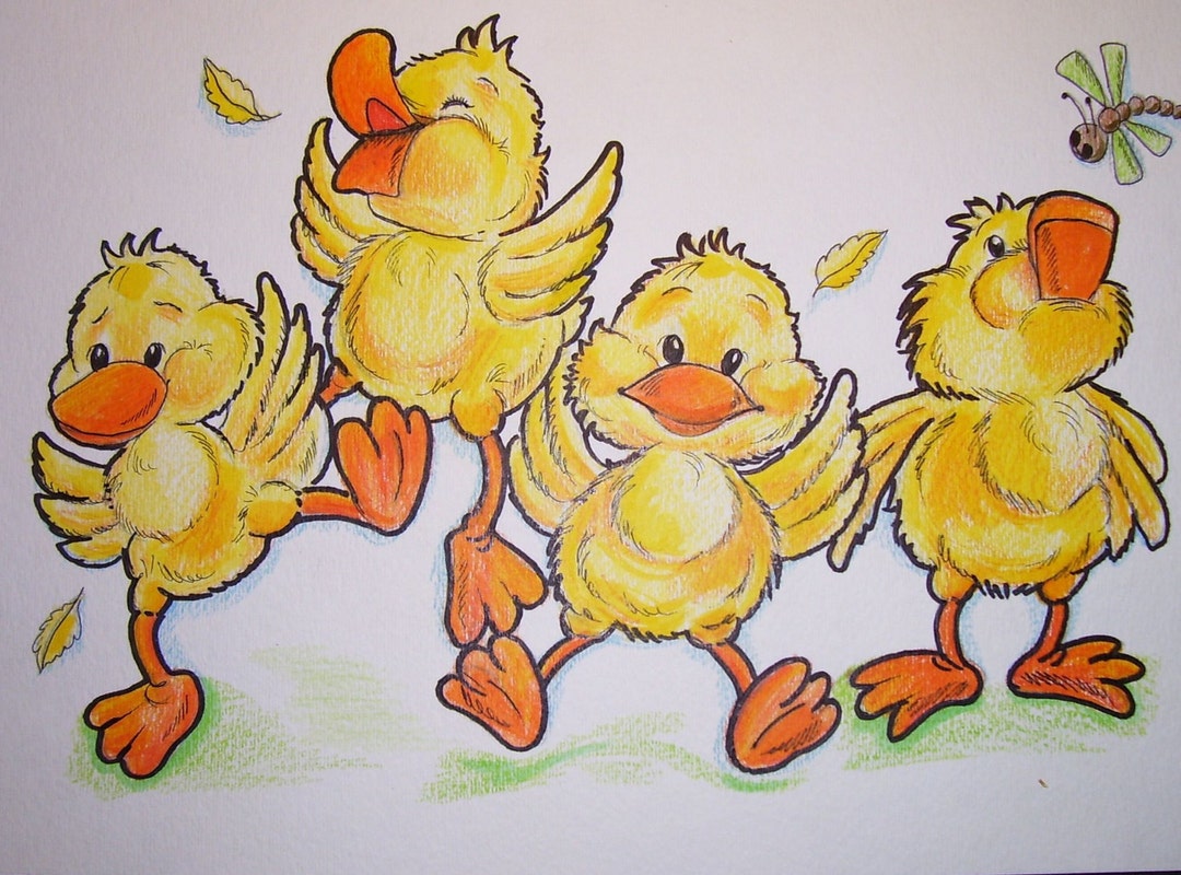 Childrens Art Print Dancing Ducks - 8.5 X 11 Yellow - Etsy