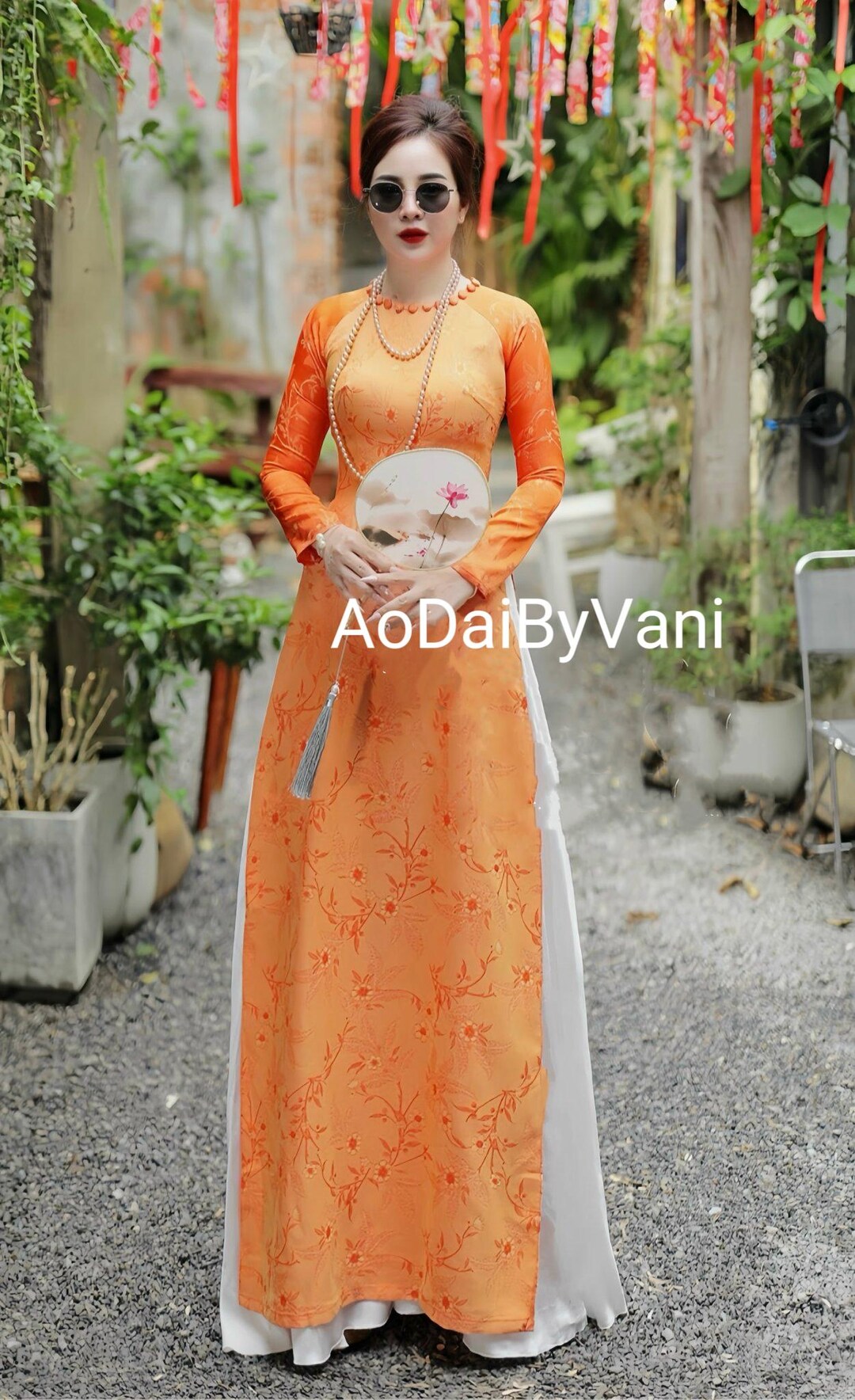 Ao Dai Lua Thai Tuan Organe/ Traditional Long Dresses Vietnamese /ao ...